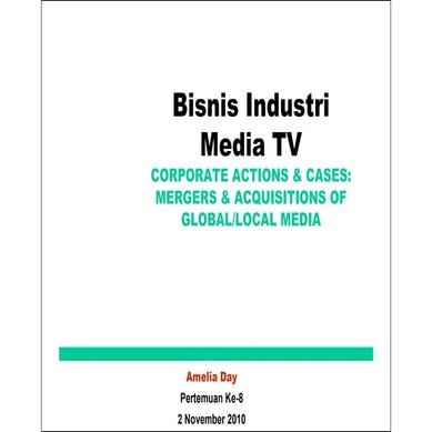 Media Merger & Acquisition | PDF
