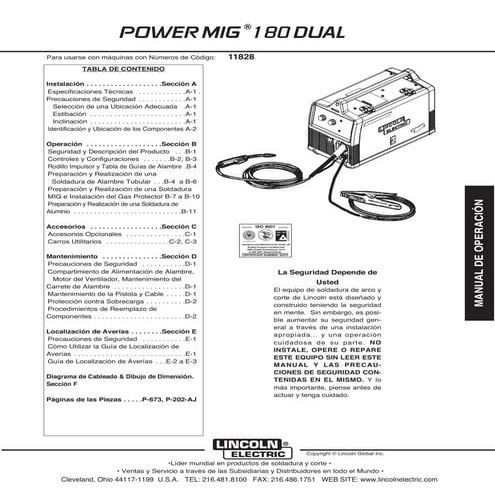 8 power mig 180 dual | PDF