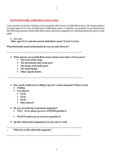 Finished questionnaire | PDF