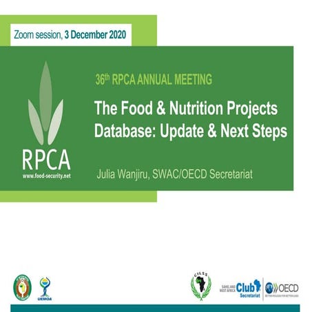 The Food & nutrition projects database: update & next steps | PPT