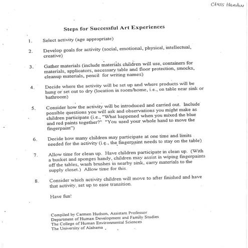 8 steps for successful art experiences | PDF