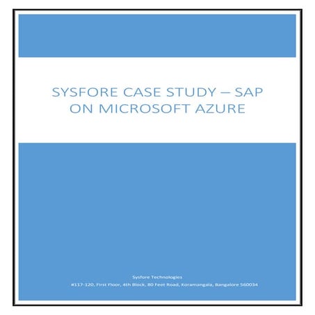 SAP on Microsoft Azure - Case Study | Sysfore | PDF
