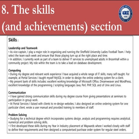 8. The Skills Section | PPTX