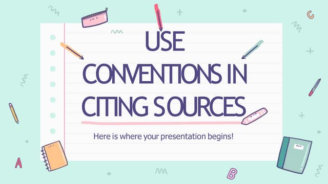 CONVENTION IN CITING SOURCES GRADE 8 LESSON | PDF