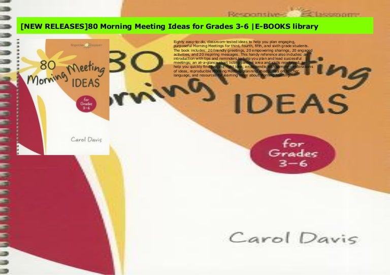 NEW RELEASES 80 Morning Meeting Ideas For Grades 3 6 E BOOKS Library new-releases-80-morning-meeting-ideas-for-grades-3-6-e-books-library