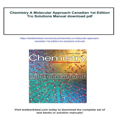 Chemistry A Molecular Approach Canadian 1st Edition Tro Solutions ...