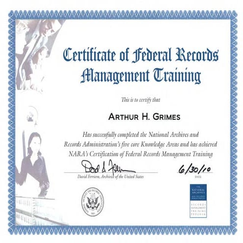FederalRecordsManagementTrainingCert | PPT