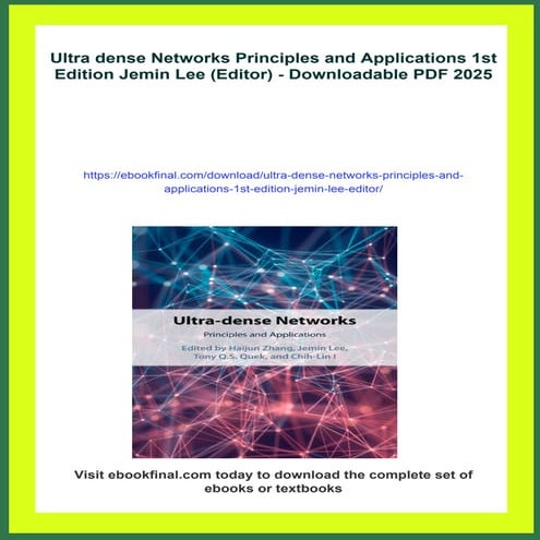 Ultra dense Networks Principles and Applications 1st Edition Jemin Lee (Editor) | PDF