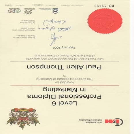 CIM DIploma001 | PDF