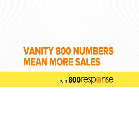 Vanity 800 Numbers Mean More Sales | PDF