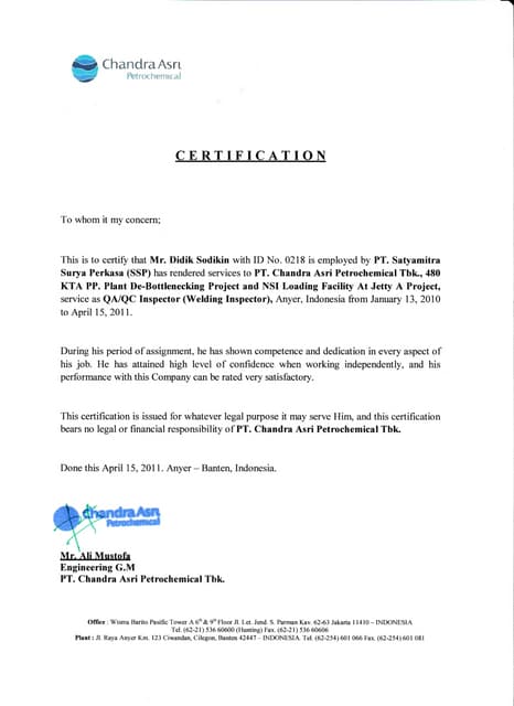 Experience certificates 1989 to 2012 | PDF