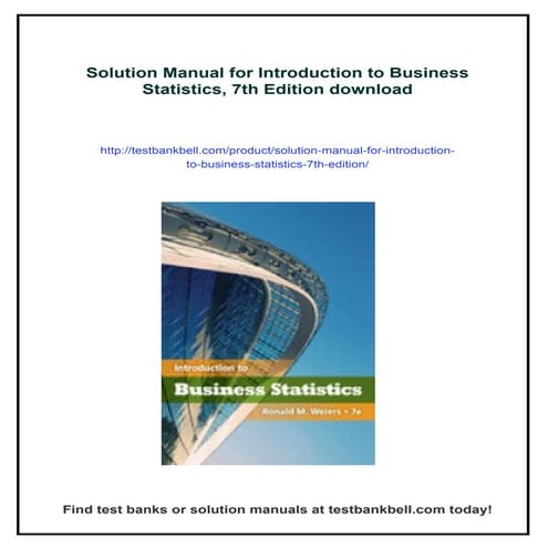 Solution Manual for Introduction to Business Statistics, 7th Edition | PDF