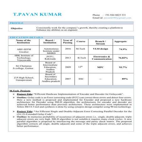 pavan resume | PDF
