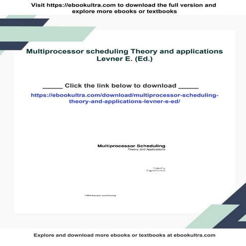 Multiprocessor scheduling Theory and applications Levner E. (Ed.) | PDF