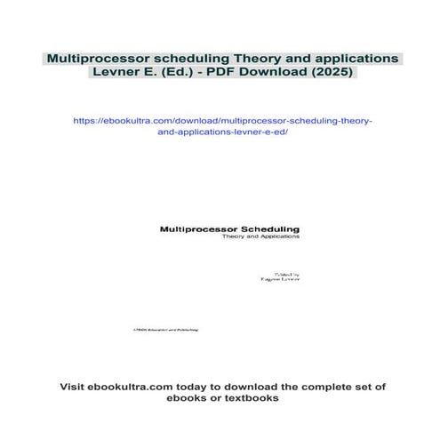 Multiprocessor scheduling Theory and applications Levner E. (Ed.) | PDF