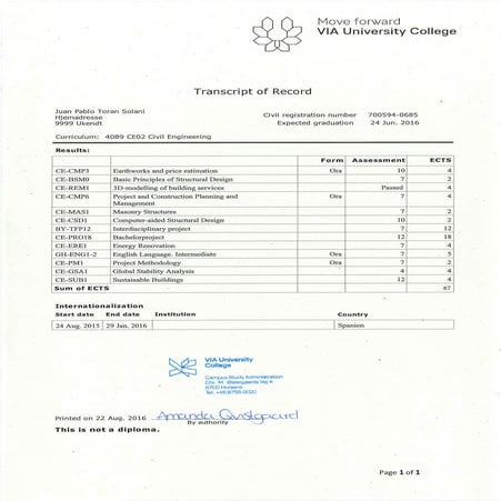 Juan Pablo - Transcript of Records VIA UC | PDF