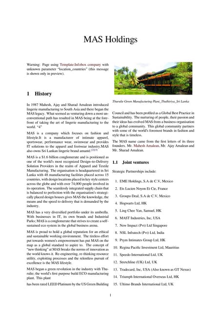 HRM Practices In MAS Holdings | PPT