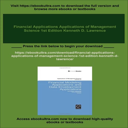 Financial Applications Applications of Management Science 1st Edition ...