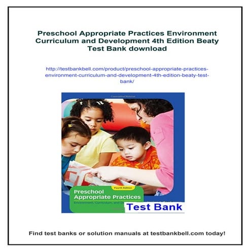 Preschool Appropriate Practices Environment Curriculum and Development ...
