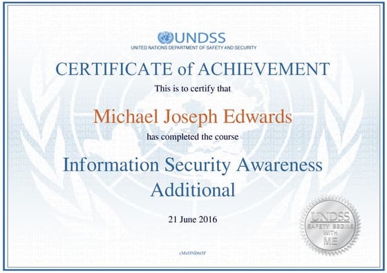 Information Security Awareness Training (En)_Information Security Awareness Advanced Certificate ...