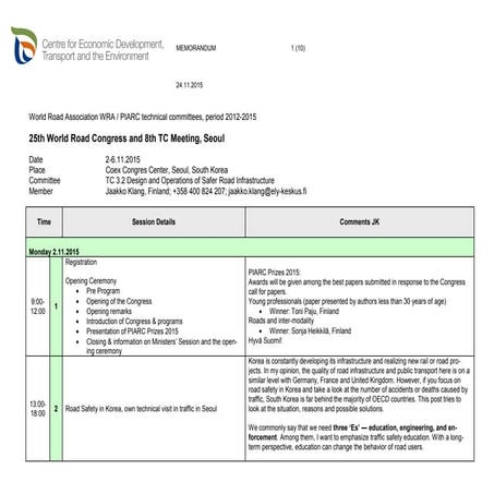 WRA_PIARC_C32_JK_Meeting8_2015_WRC_Seoul | PPT