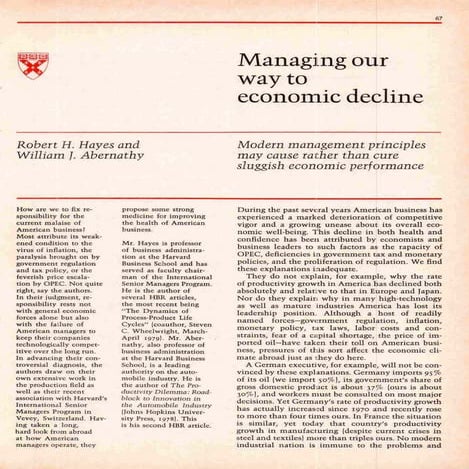 managing our way to economic decline | PDF