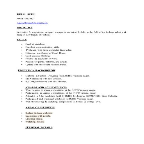 RUPAL FD CV | PDF