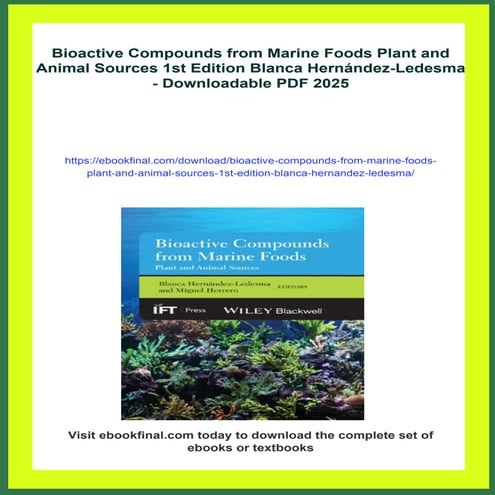 Bioactive Compounds from Marine Foods Plant and Animal Sources 1st ...