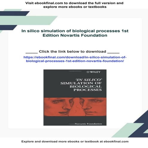 In silico simulation of biological processes 1st Edition Novartis ...