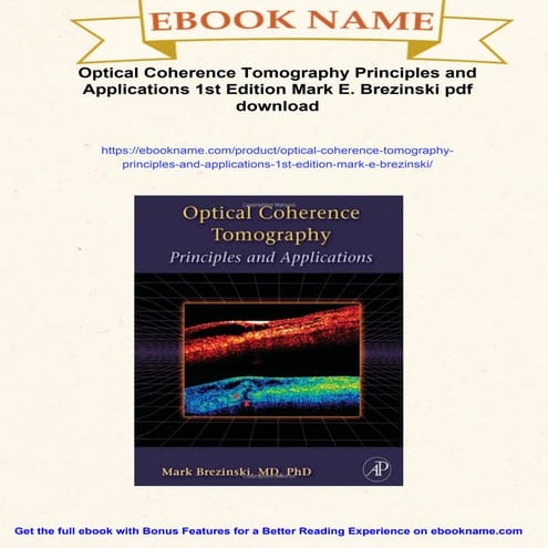 Optical Coherence Tomography Principles and Applications 1st Edition ...