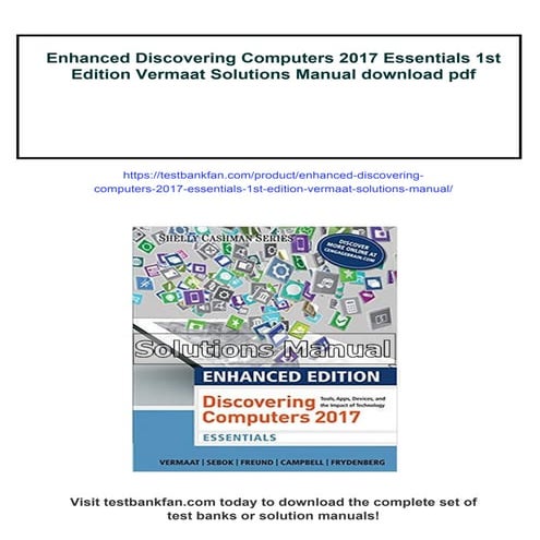 Enhanced Discovering Computers 2017 Essentials 1st Edition Vermaat ...