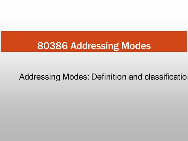 Addressing modes of 8086 | PPTX