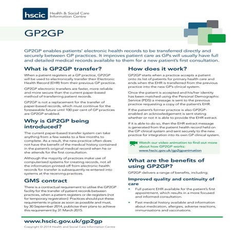 GP2GP Information Sheet | PDF