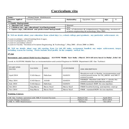 Control Engineer-CV | DOC