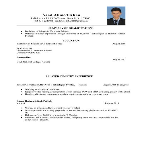Resume_Saad Ahmed Khan | PDF | Programming Languages | Computing
