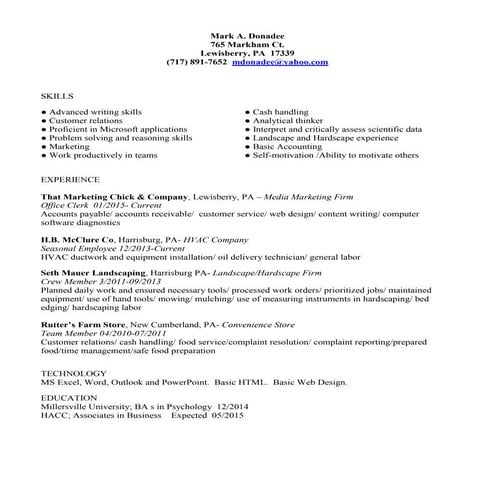 Mark Professional Resume | PDF