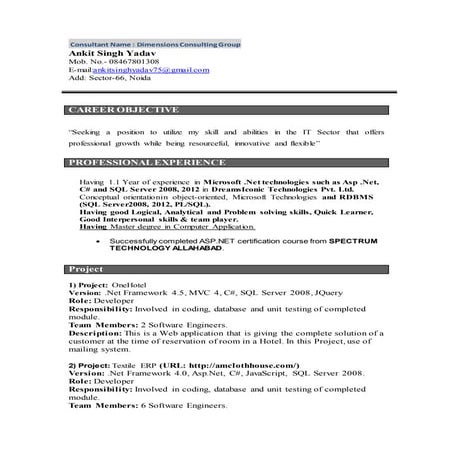 Ankit Resume | DOCX