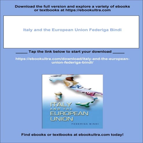 Italy and the European Union Federiga Bindi | PDF