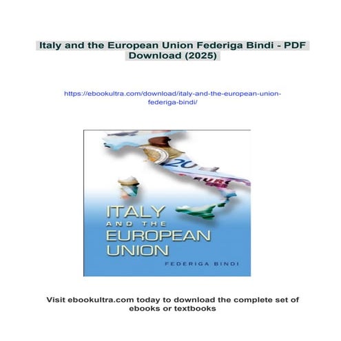 Italy and the European Union Federiga Bindi | PDF