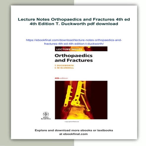Lecture Notes Orthopaedics and Fractures 4th ed 4th Edition T ...
