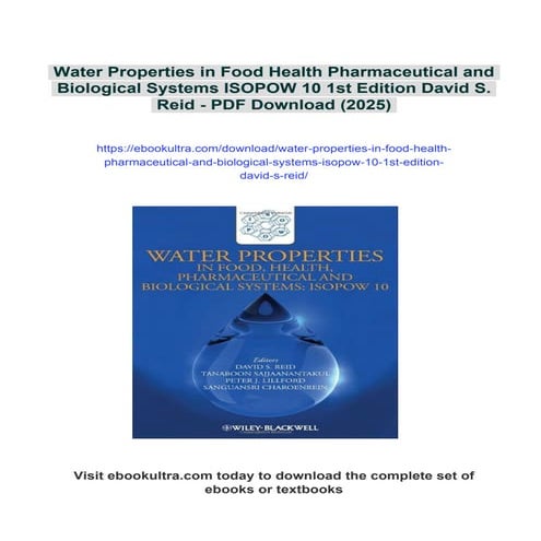 Water Properties in Food Health Pharmaceutical and Biological Systems ...