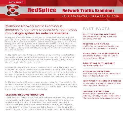 RedSplice_Network_Traffic_Examiner_Datasheet | PDF