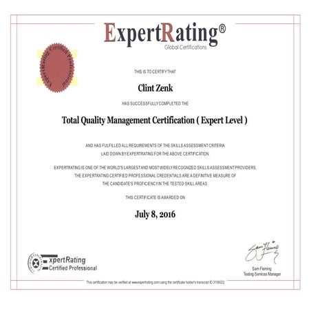 TQM Certificate | PDF