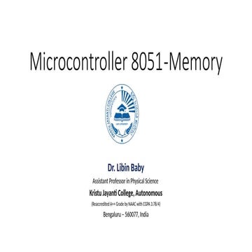 Microcontroller 8051 -on Chip Memory & External Memory | PPTX