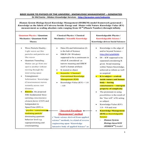 Guide to Knowledge-based Physics of the Universe | PDF | Physics | Science