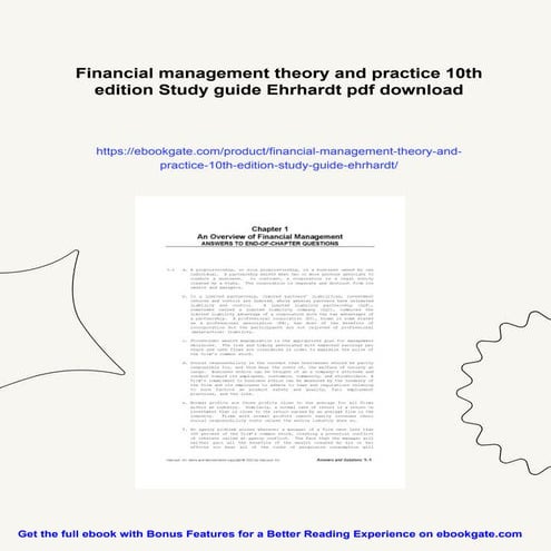 Financial management theory and practice 10th edition Study guide ...