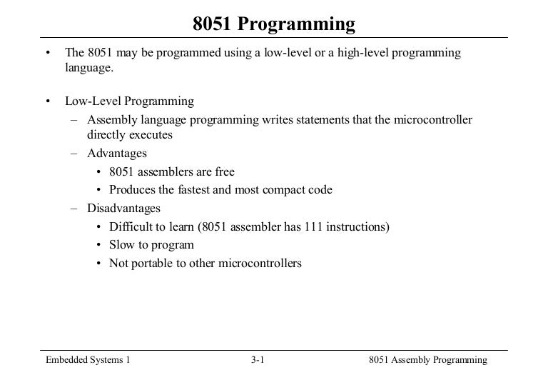 8051 Assembly Programming