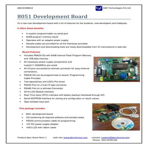 8051 development board | PDF