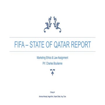 FIFA 2022 & Qatar Ethics Report (LinkedIn) | PPT