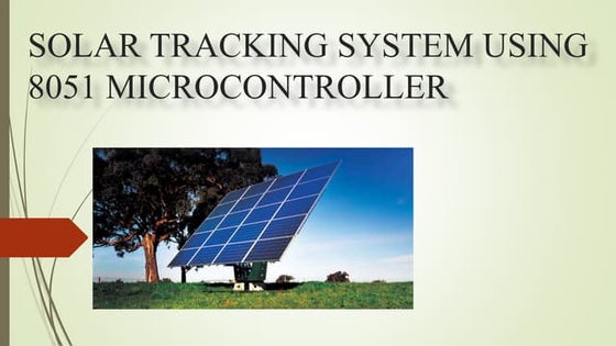 Automatic solar tracking system | PPTX